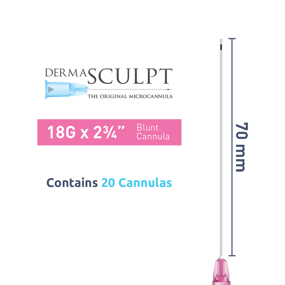 Buy DermaSculpt Microcannula 18G x 2¾" (70mm) | CosmoFrance